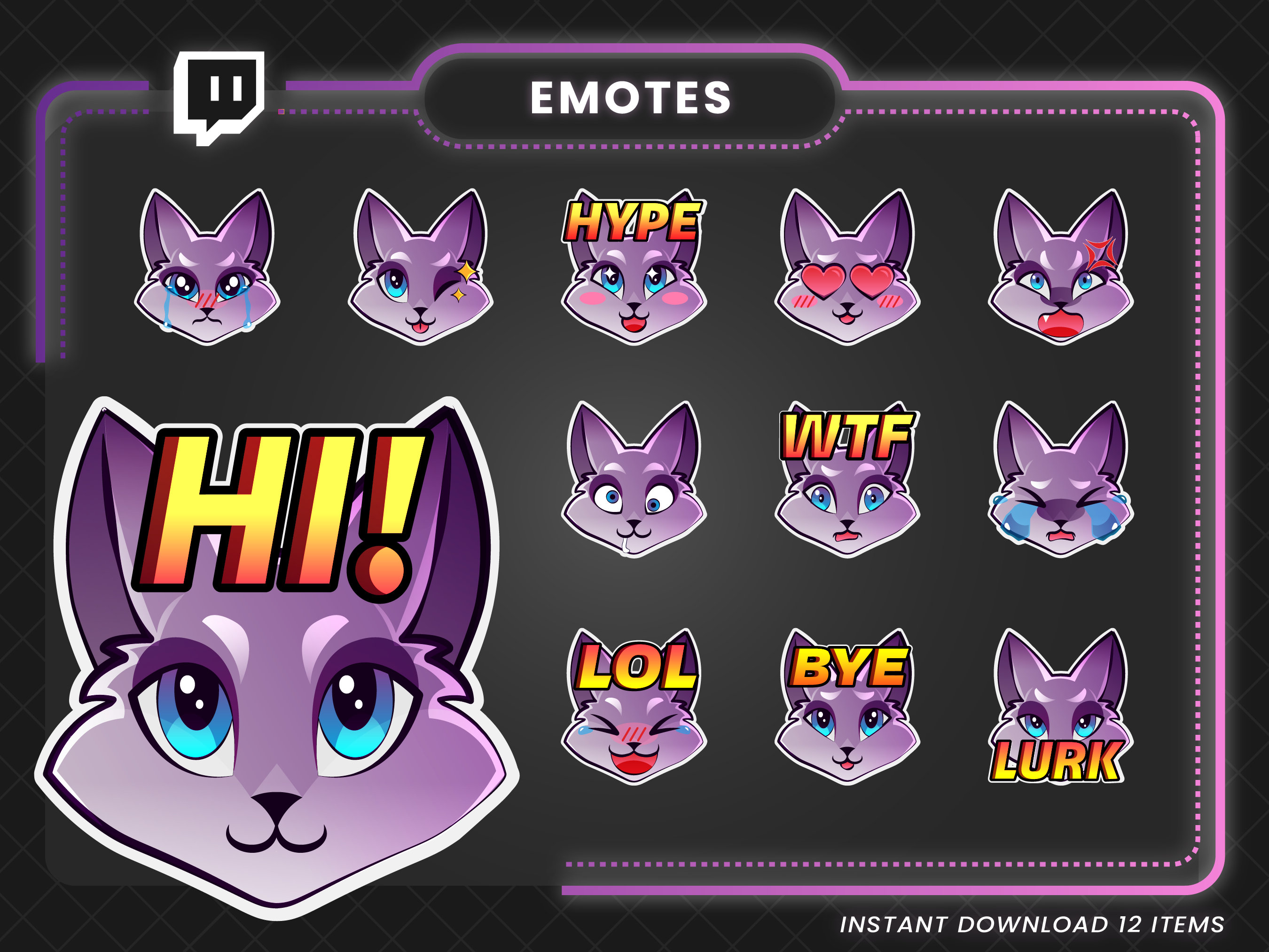 Twitch Emotes, Text Emotes, Twitch Sub Emotes, Fox Emotes, Anime Twitch ...