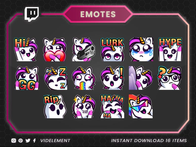 Twitch Overlay Stream Pack , Custom Emotes, Panels, Alerts, Badges ...