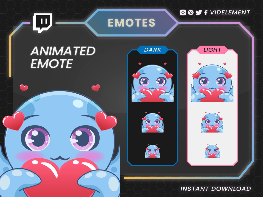 Loving Blue Octopus Emote - Share Your Love on Twitch and Discord With ...