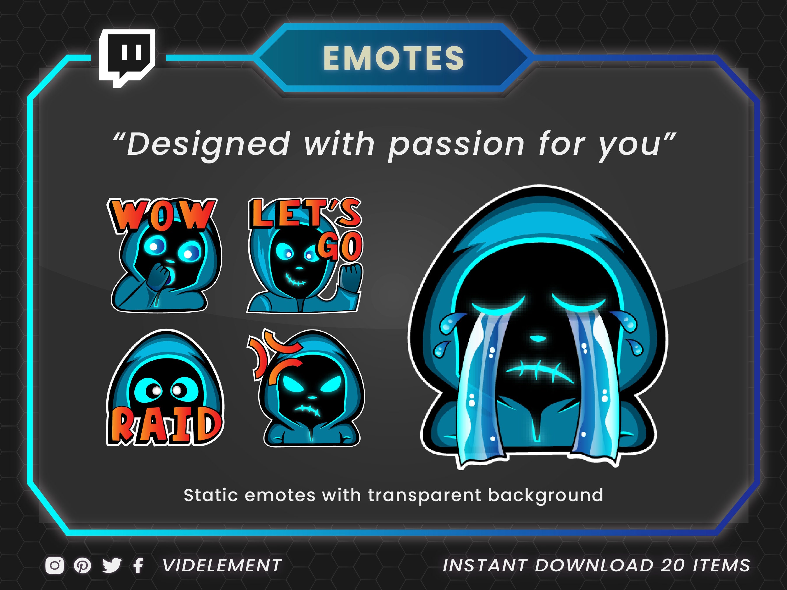 Twitch Emotes Twitch Sub Emotes Text Emotes Neon Mask - Etsy Canada