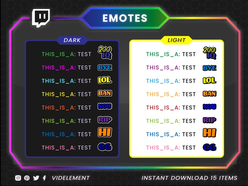 Twitch Emote Pack Twitch Text Emotes Twitch Hi Emote - Etsy