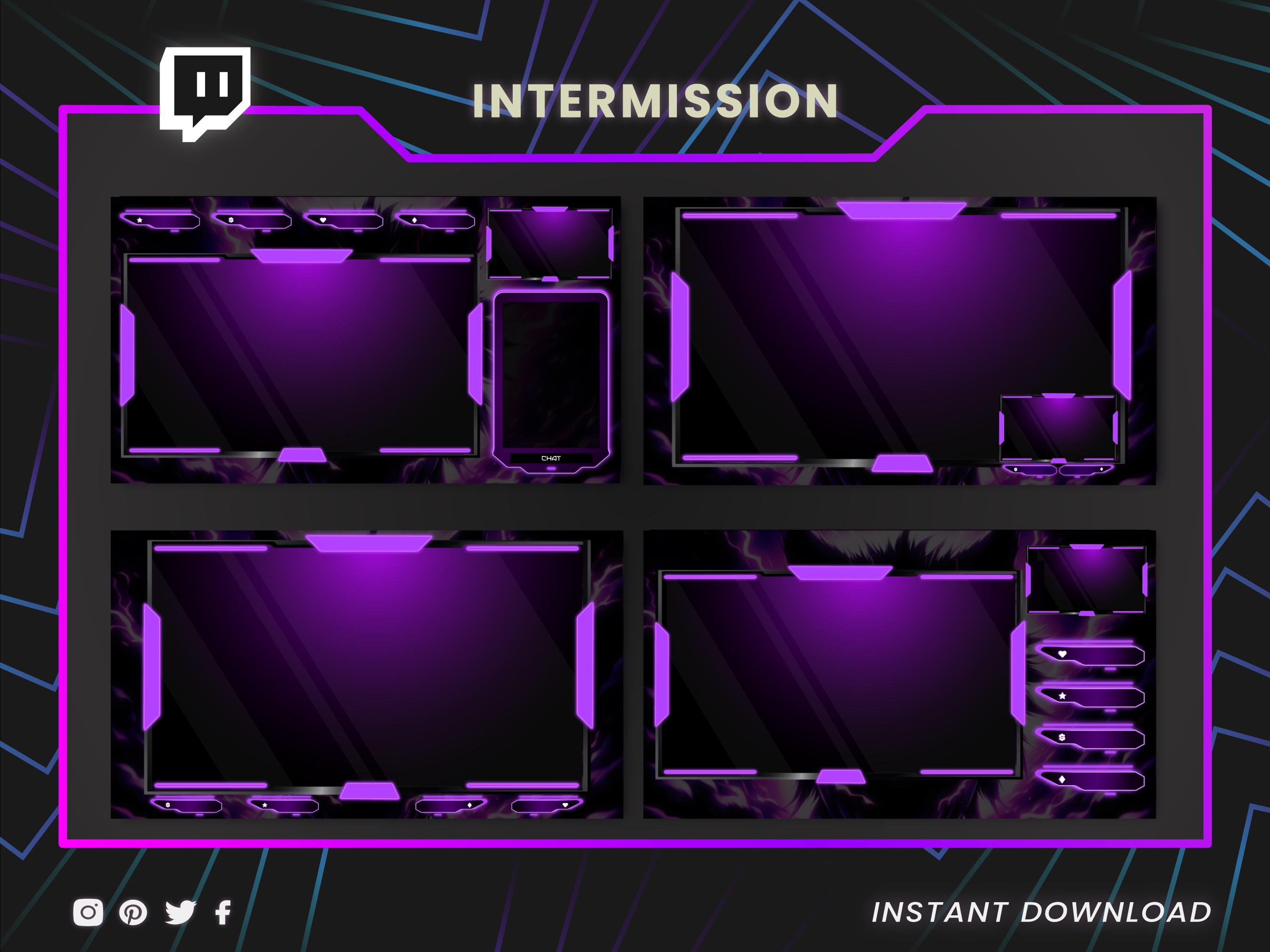 Twitch Stream Overlay, Wolf Twitch Overlays, Electric Overlay, Webcam ...