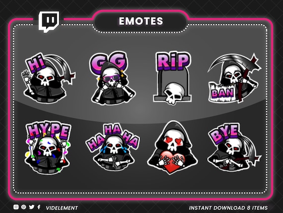 8 Shinigami Emotes for Your Twitch Channel - Etsy