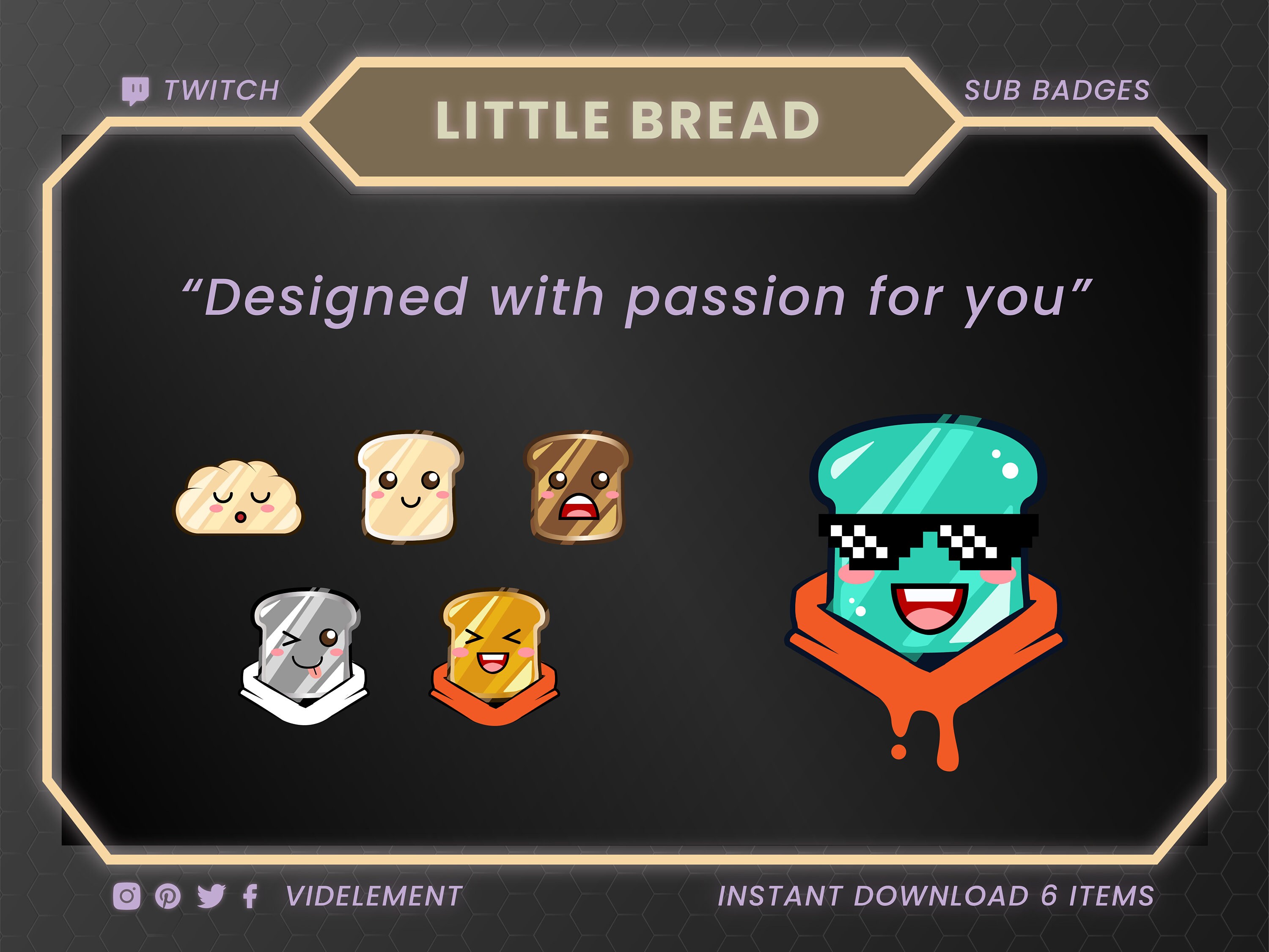 Bread Sub Badges Twitch Sub Badges Twitch Badges Twitch Sub - Etsy