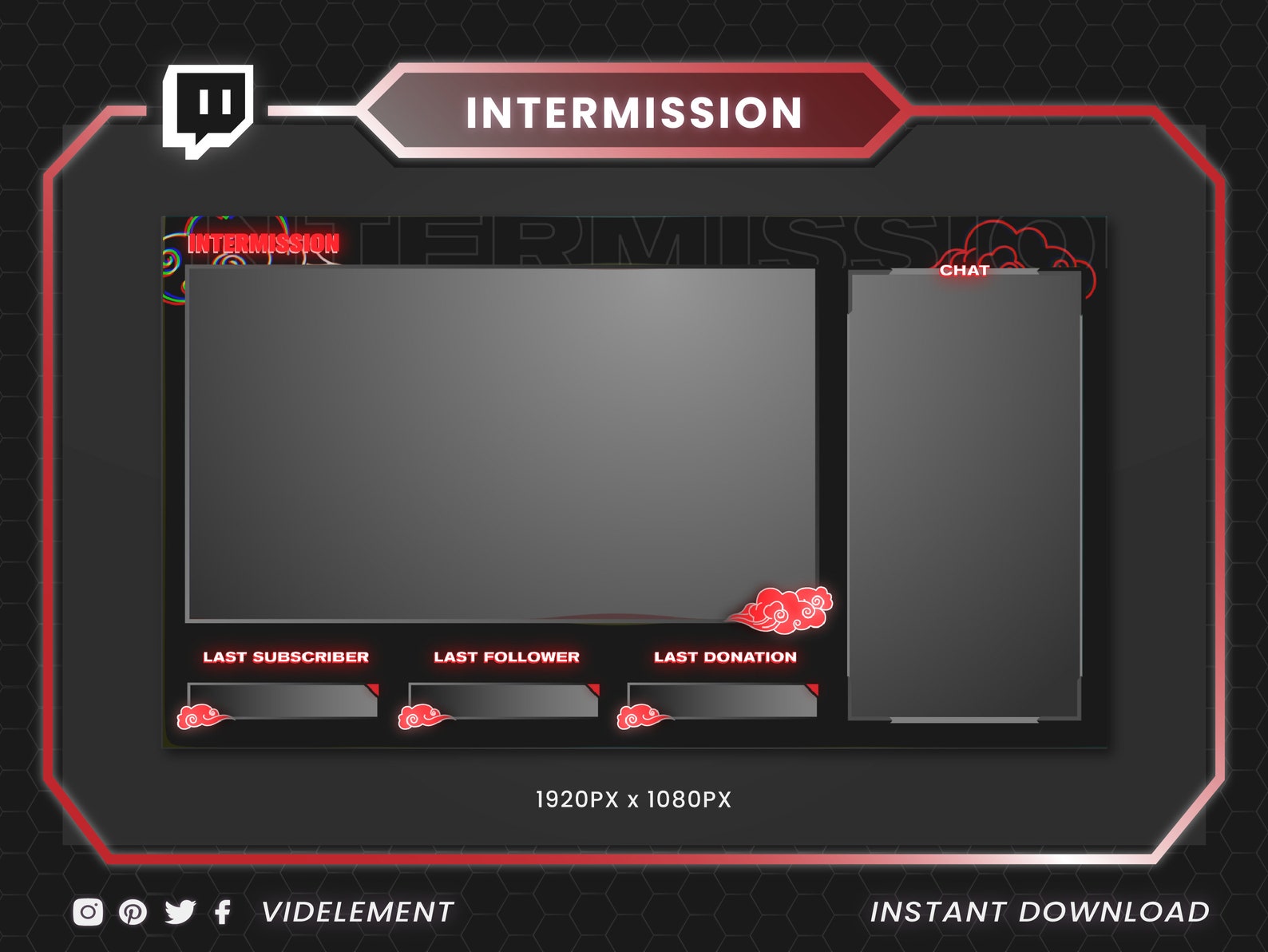 Stream Overlay, Stream Overlay Package, Twitch Stream Overlay, Stream ...
