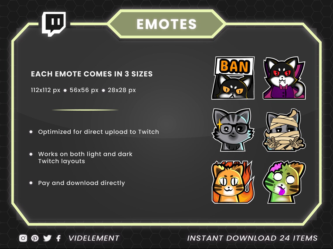 Cats Twitch Emotes Twitch Sub Emotes Discord Emotes Text - Etsy
