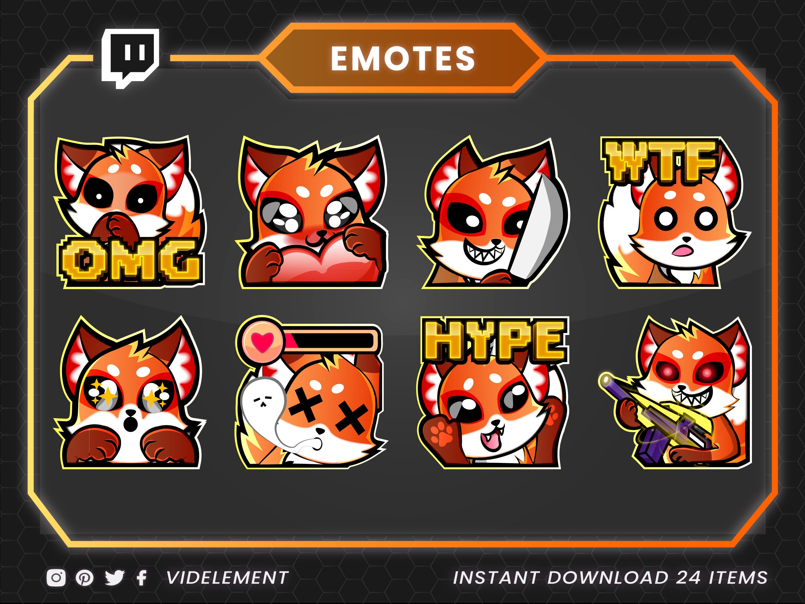 Fox Emotes Twitch Emotes Fox Text Emote Fox Twitch Emotes - Etsy UK