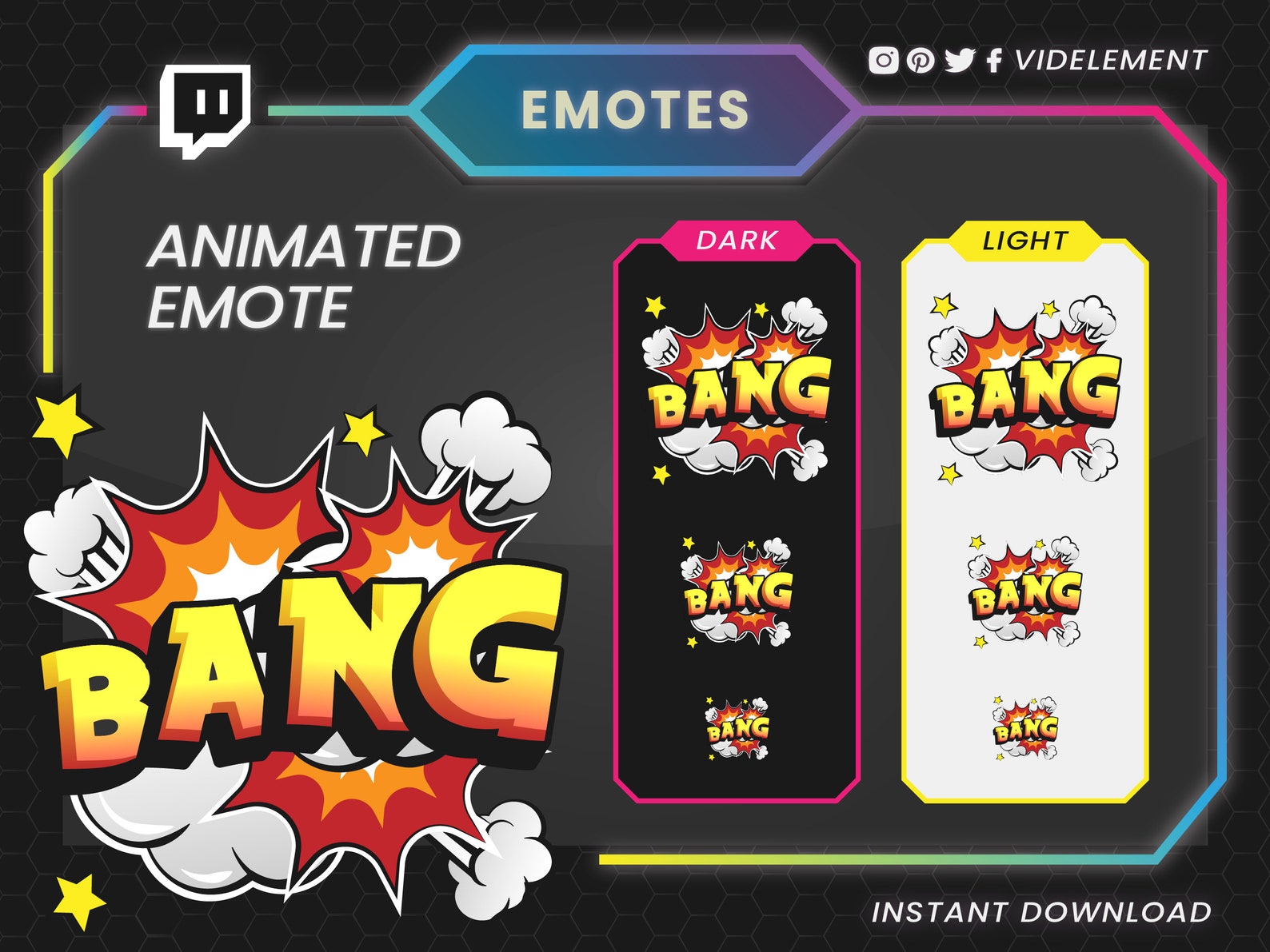 Bang Text Emote, Animated Emote, Twitch Emote, Discord Emote, Twitch ...