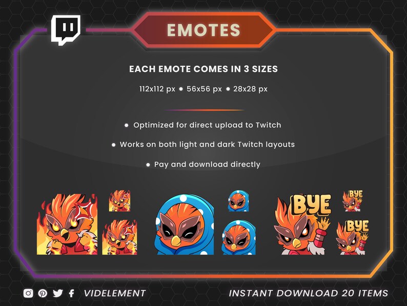 Phoenix Emotes, Twitch Emotes, Twitch Sub Emotes, Discord Emotes, Text ...