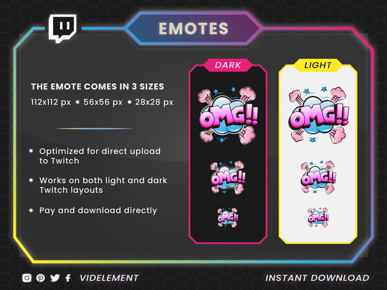 OMG Animated Emote: Twitch/discord Streamer Sub Emote (digital Download ...