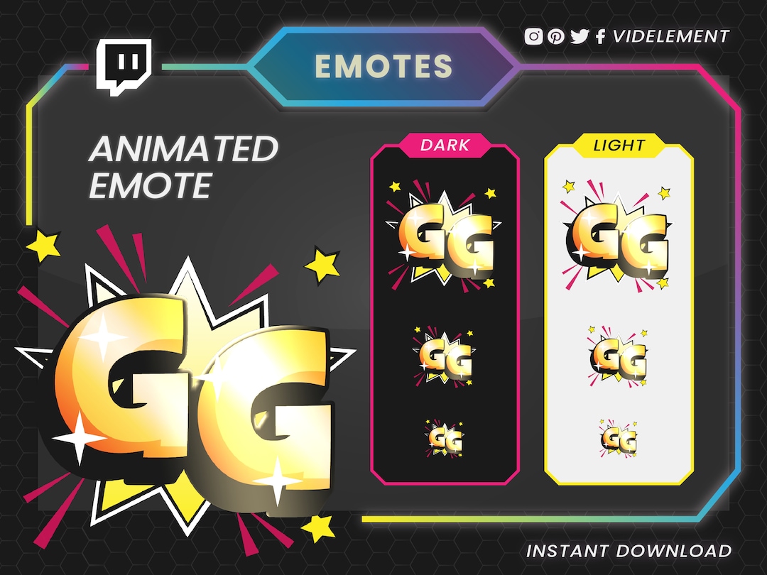 GG Emote | Animated Emote, Twitch Emote, Discord Emote, Twitch Sub ...