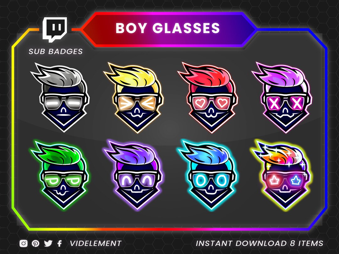 Unique Character Badges for Twitch Subscribers | Twitch Sub Badges ...