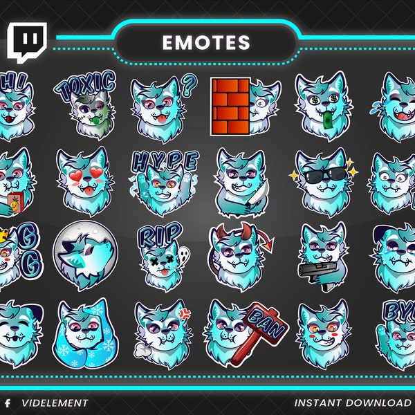 Discord Wolf Emotes - Etsy