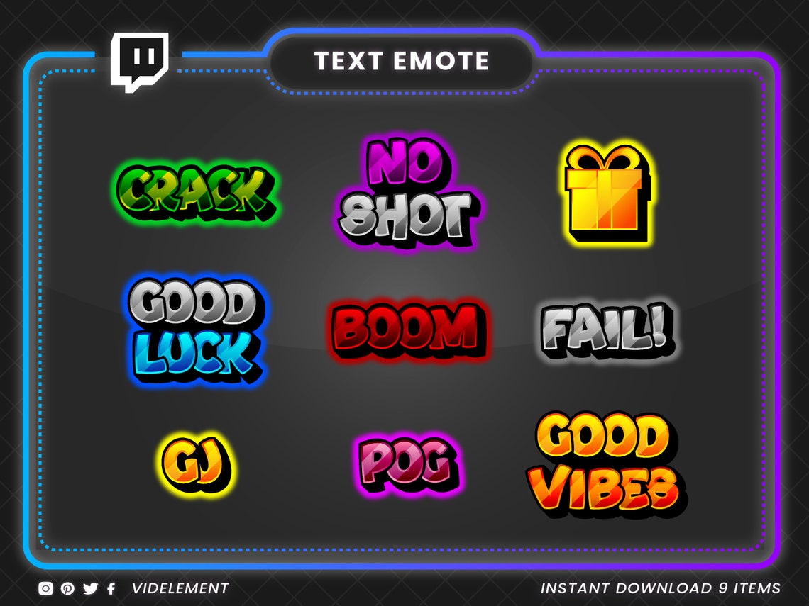 Twitch Text Emote Text Emotes Twitch Emote Discord Emote - Etsy