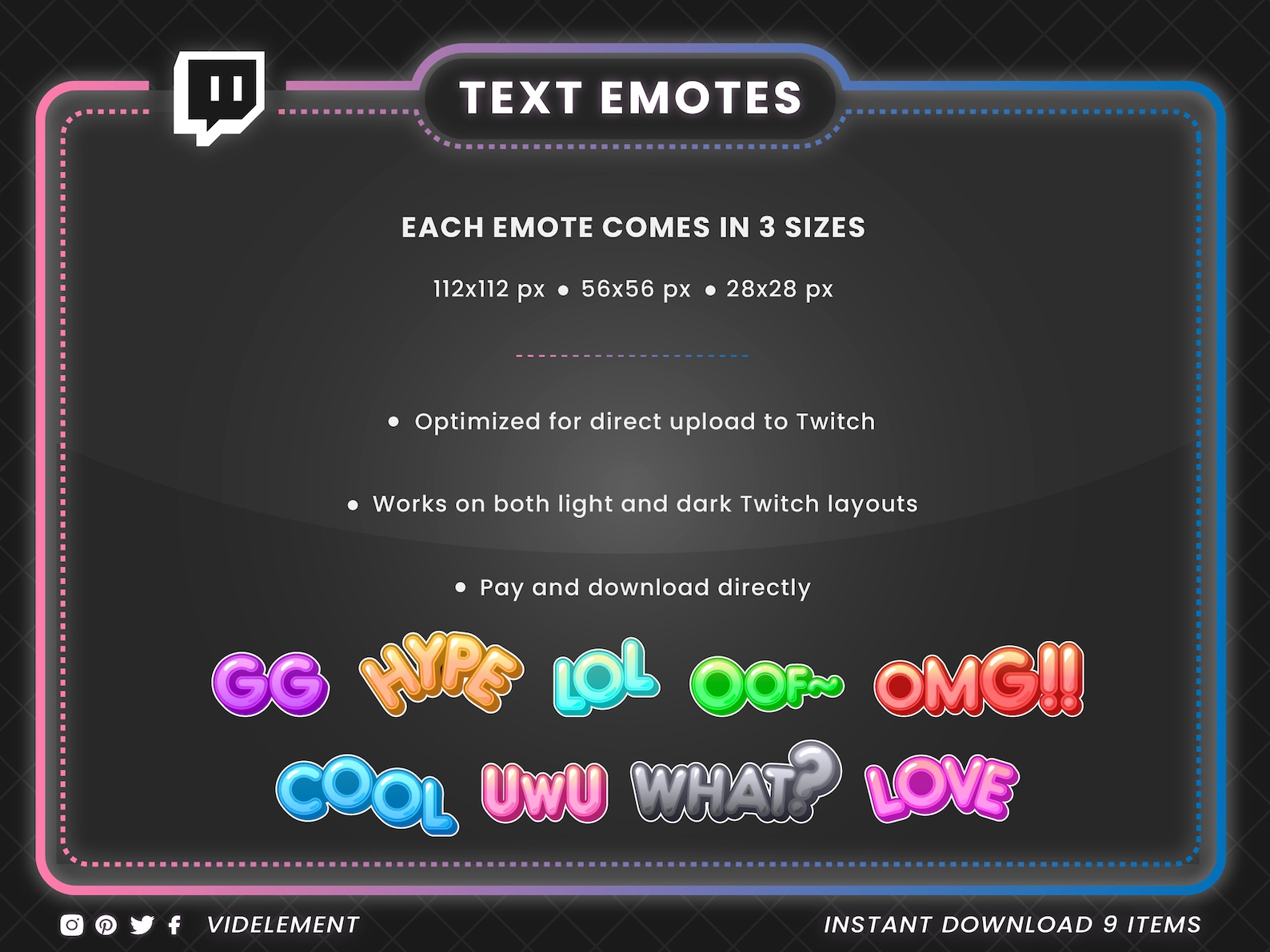 Twitch Text Emote Emote Pack Text Emotes Twitch Emotes - Etsy