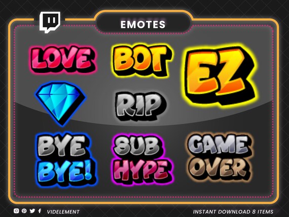 8 Text Emote Text Emotes Twitch Text Emote Discord Emote - Etsy