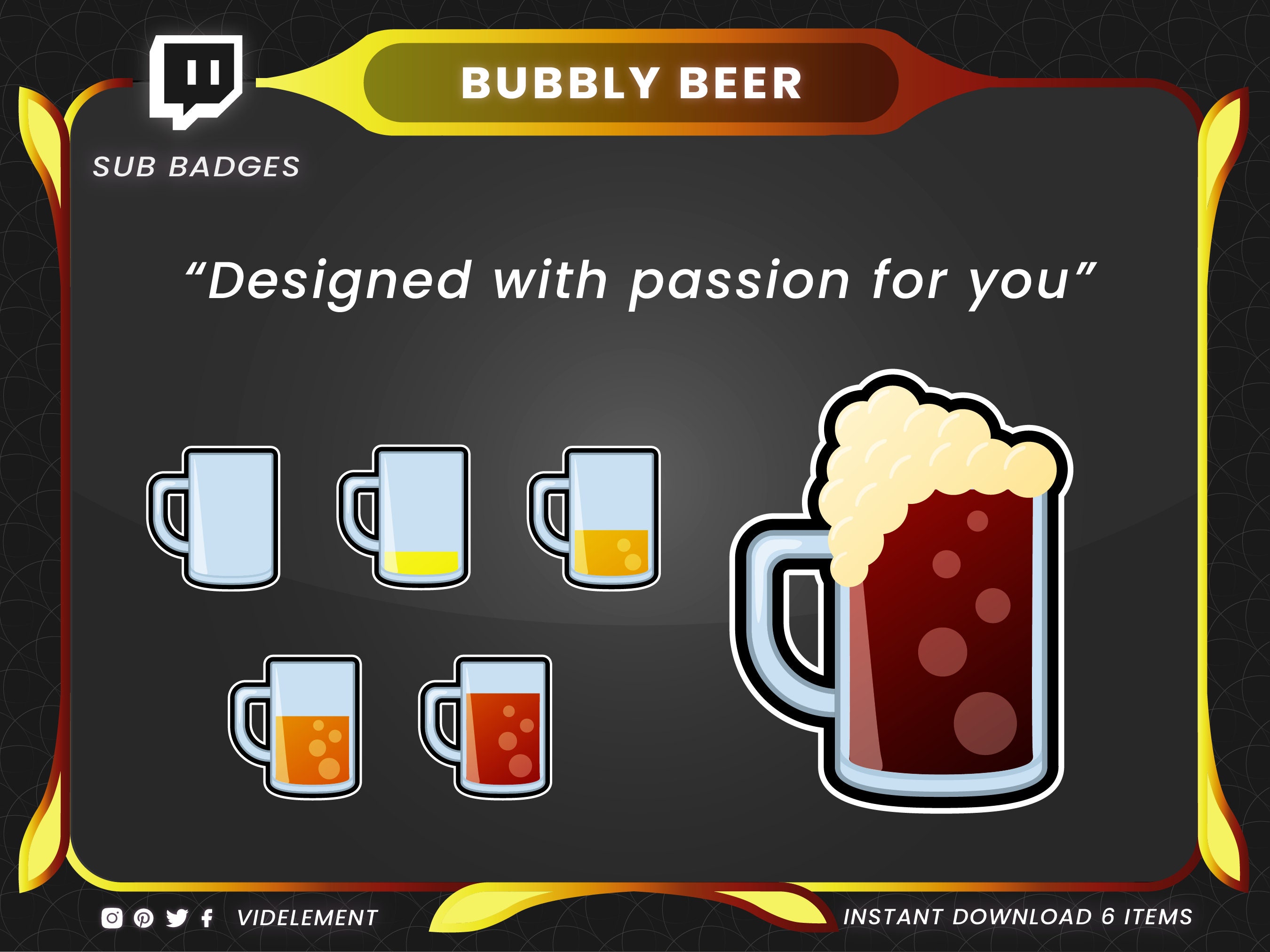 Beer Sub Badges, Twitch Sub Badges, Twitch Badges, Twitch Sub Badge ...