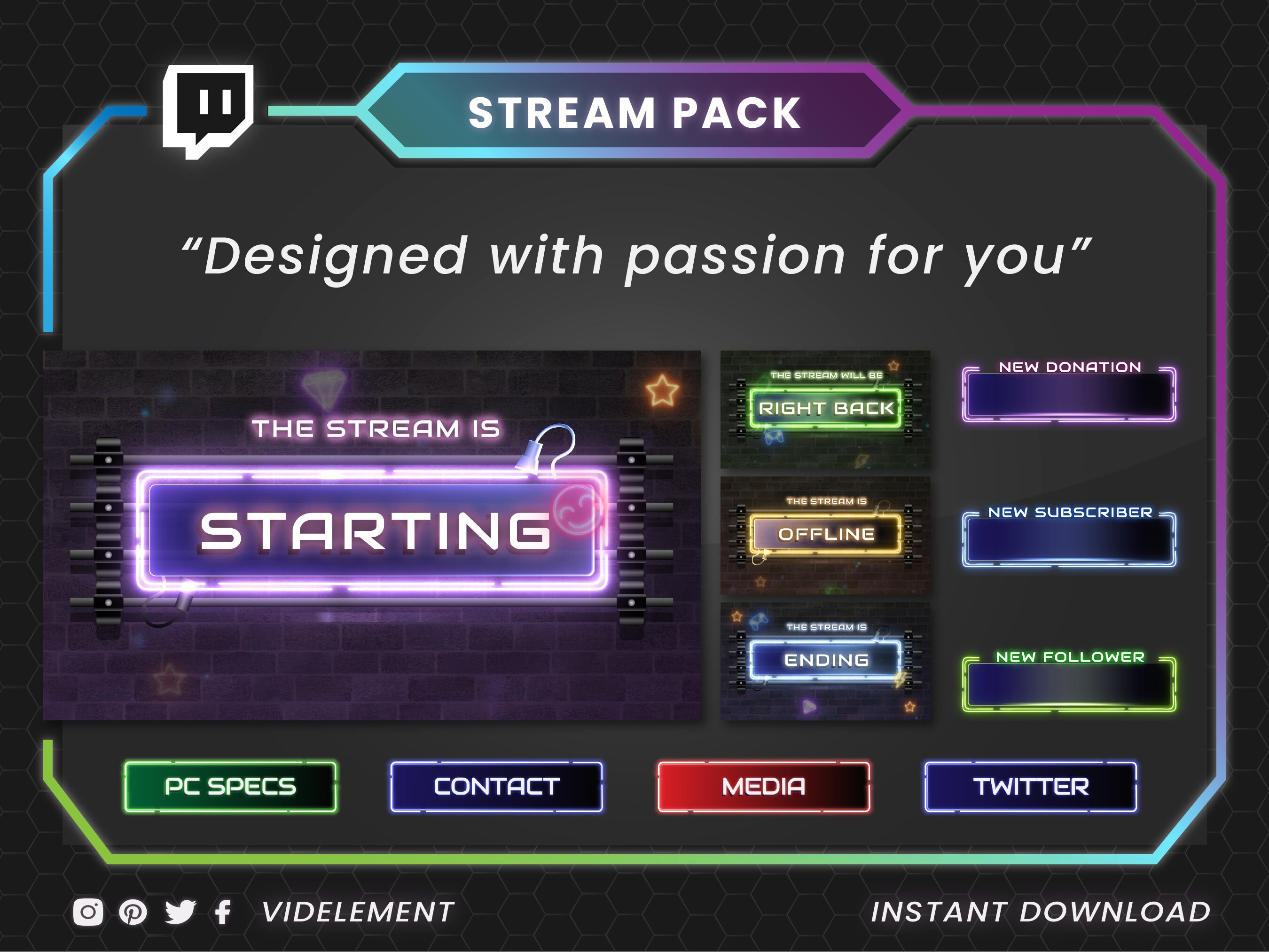Stream Overlay Stream Package Stream Transition Stream - Etsy