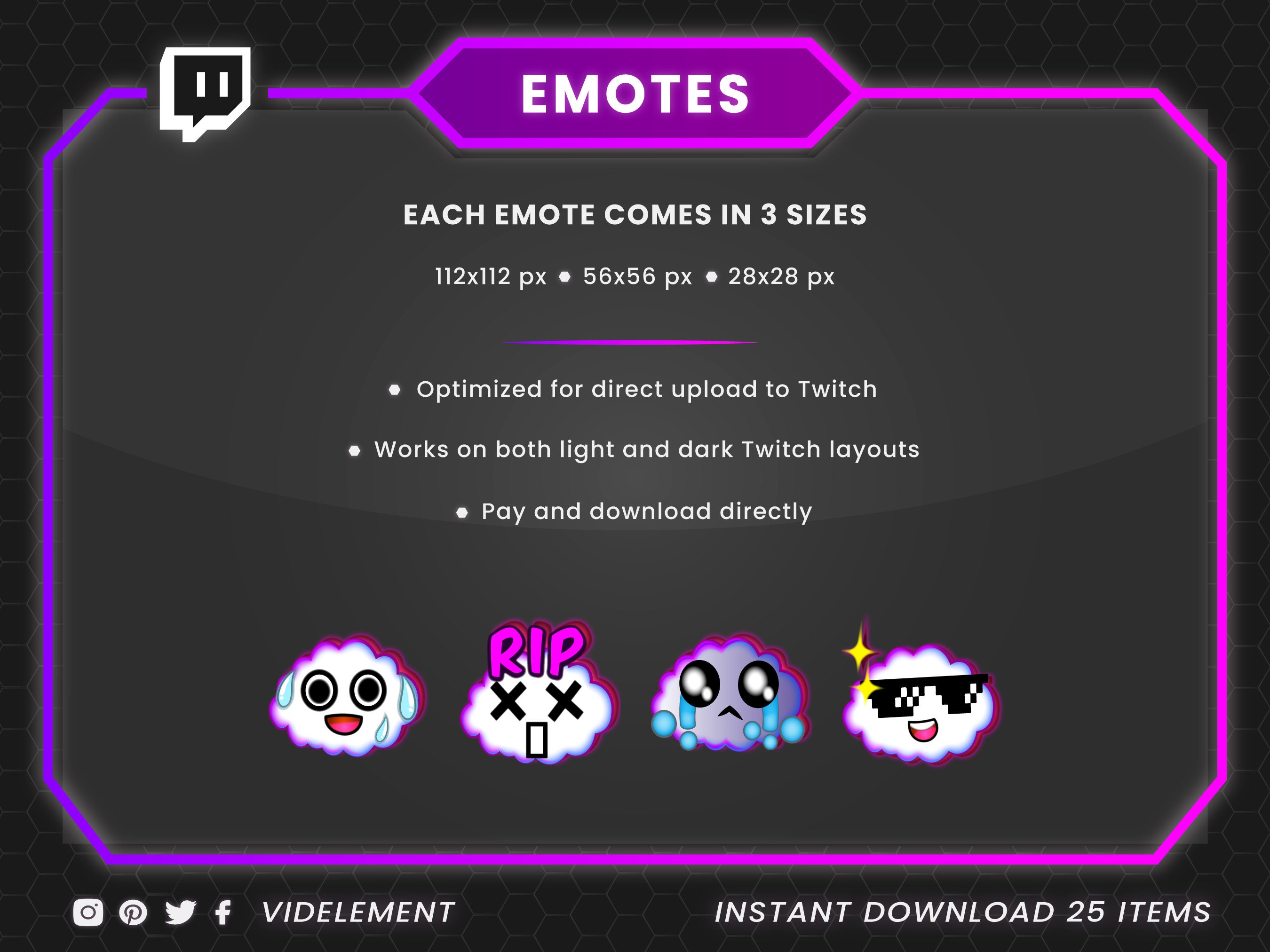 Cloud Twitch Emotes: Chibi Meme Emote Set (digital Download) - Etsy
