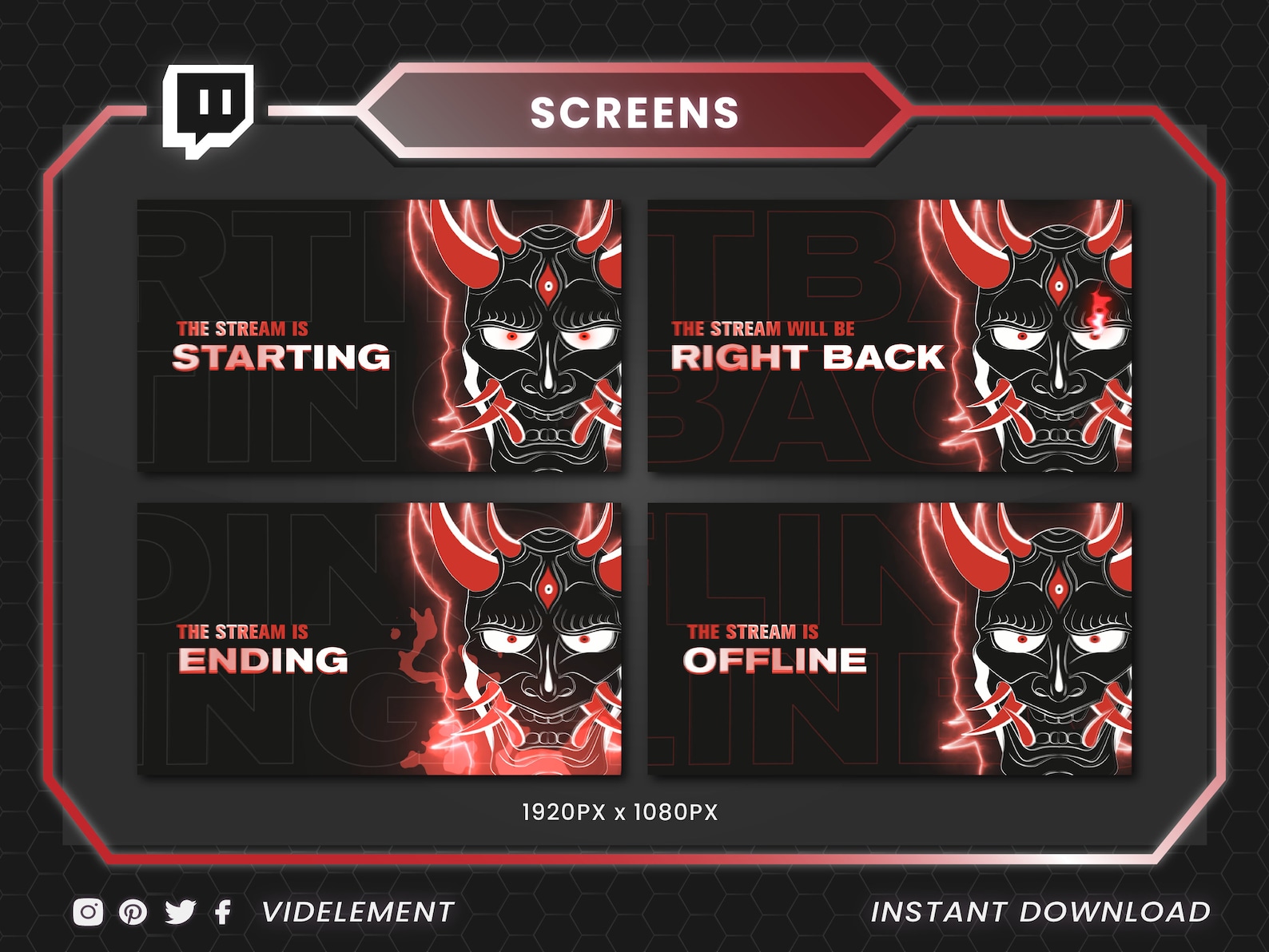 Stream Overlay, Stream Overlay Package, Twitch Stream Overlay, Stream ...