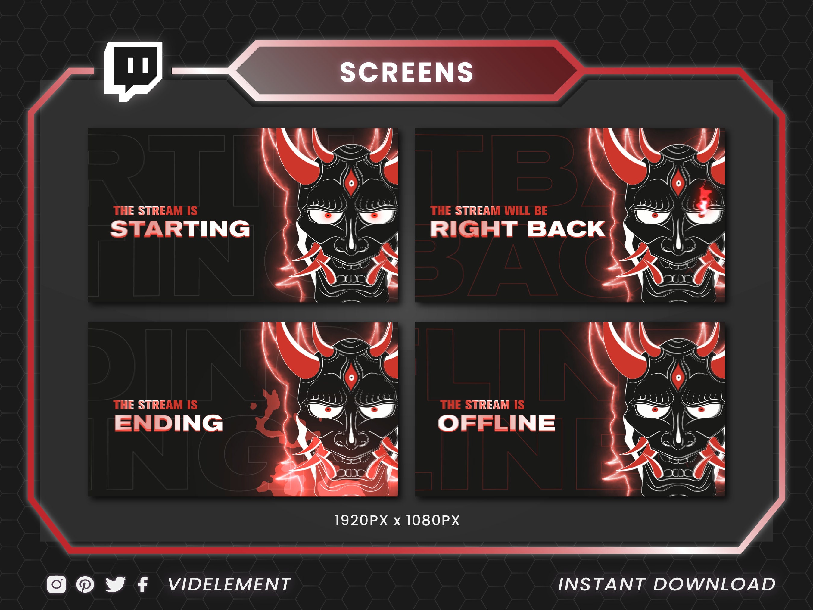 Stream Overlay Stream Overlay Package Twitch Stream Overlay - Etsy UK