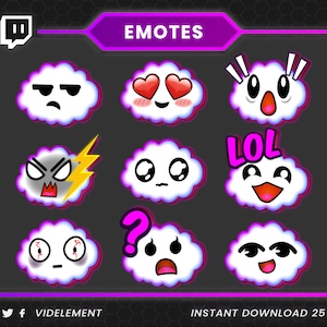 Cloud Emotes, Twitch Emotes, Twitch Sub Emotes, Discord Emotes, Text ...