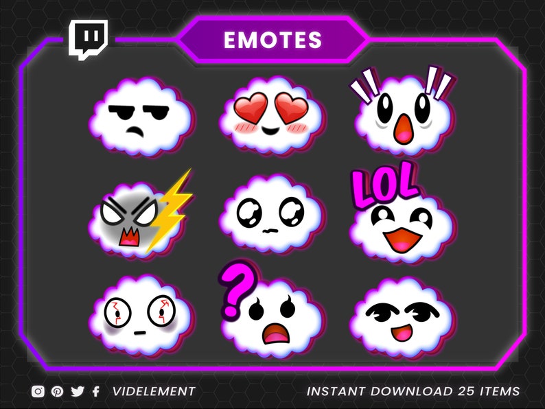 Cloud Twitch Emotes: Chibi Meme Emote Set (digital Download) - Etsy