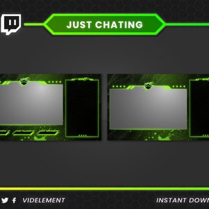 Animated Green Stream Pack: Webcam, Panels, Overlay (digital Download ...
