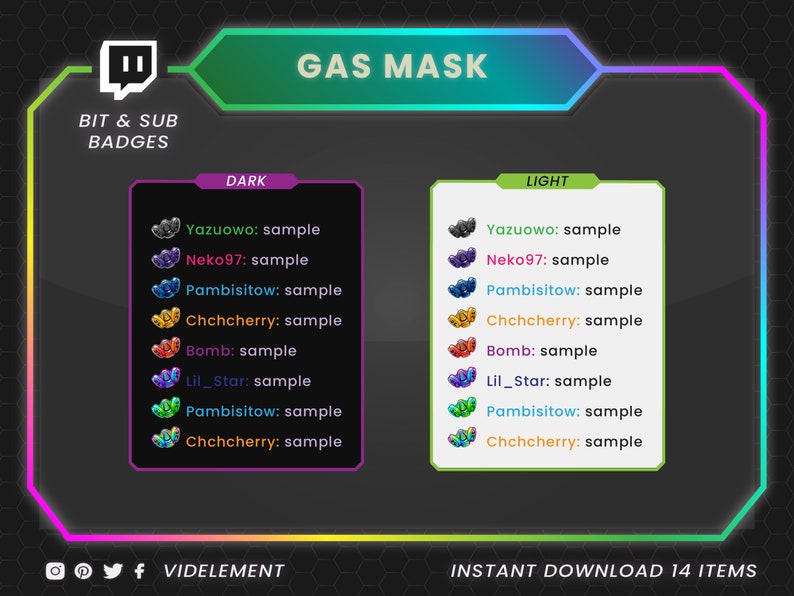 Gas Mask Character Badges for Twitch Twitch Sub Badges - Etsy