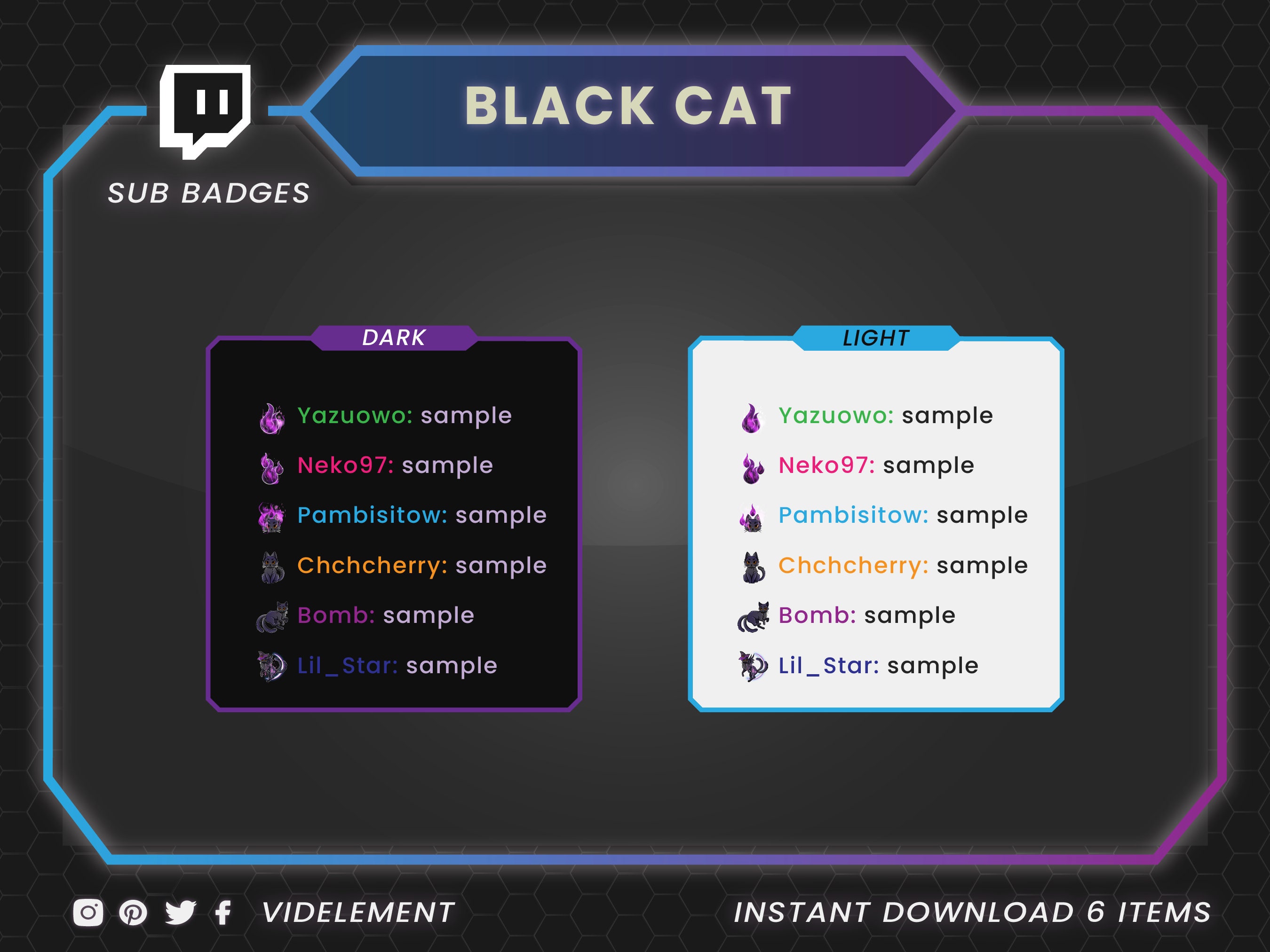Cat Sub Badges for Your Twitch Channel - Etsy
