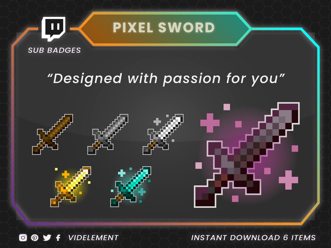 Twitch Sub Badges, Sub Badge Twitch, Cute Sub Badge, Minecraft Sub ...