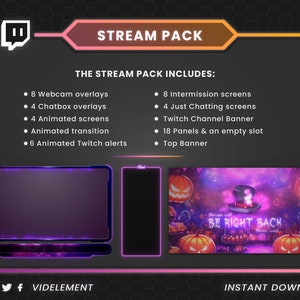 Mystical Pumpkin Halloween Twitch Stream Pack: Wizardry Overlays - Etsy