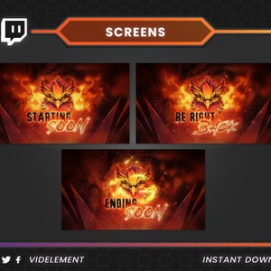 Animated Phoenix Stream Pack: Overlay, Alerts, Emotes (digital Download ...