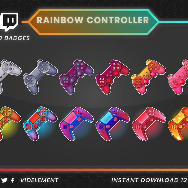 Twitch Controller Sub Badges - Etsy