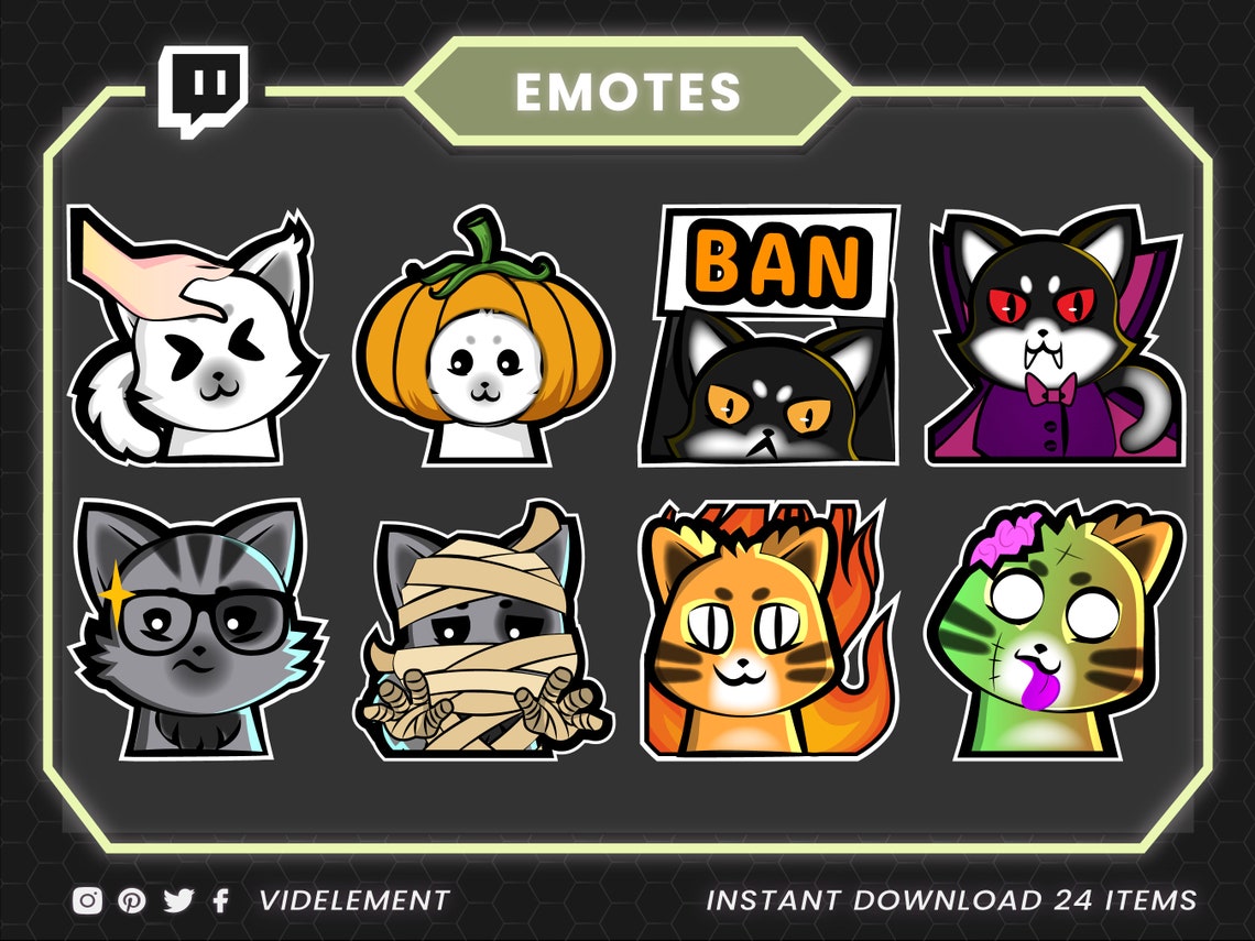 Katzen Twitch Emotes Twitch Sub Emotes Discord Emotes Text - Etsy.de