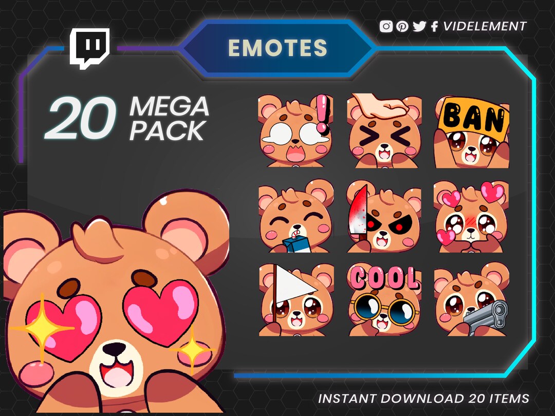 Bear Bliss: 20 Twitch Emotes Embodying the Robust Radiance of Chibi ...