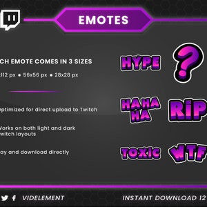 Twitch Emote Pack | Twitch Text Emotes, Twitch Hi Emote, Twitch GG ...