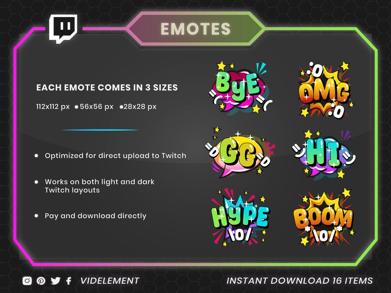 16 Text Emotes, Twitch Emotes, Emotes Twitch, Discord Emotes, Kick ...