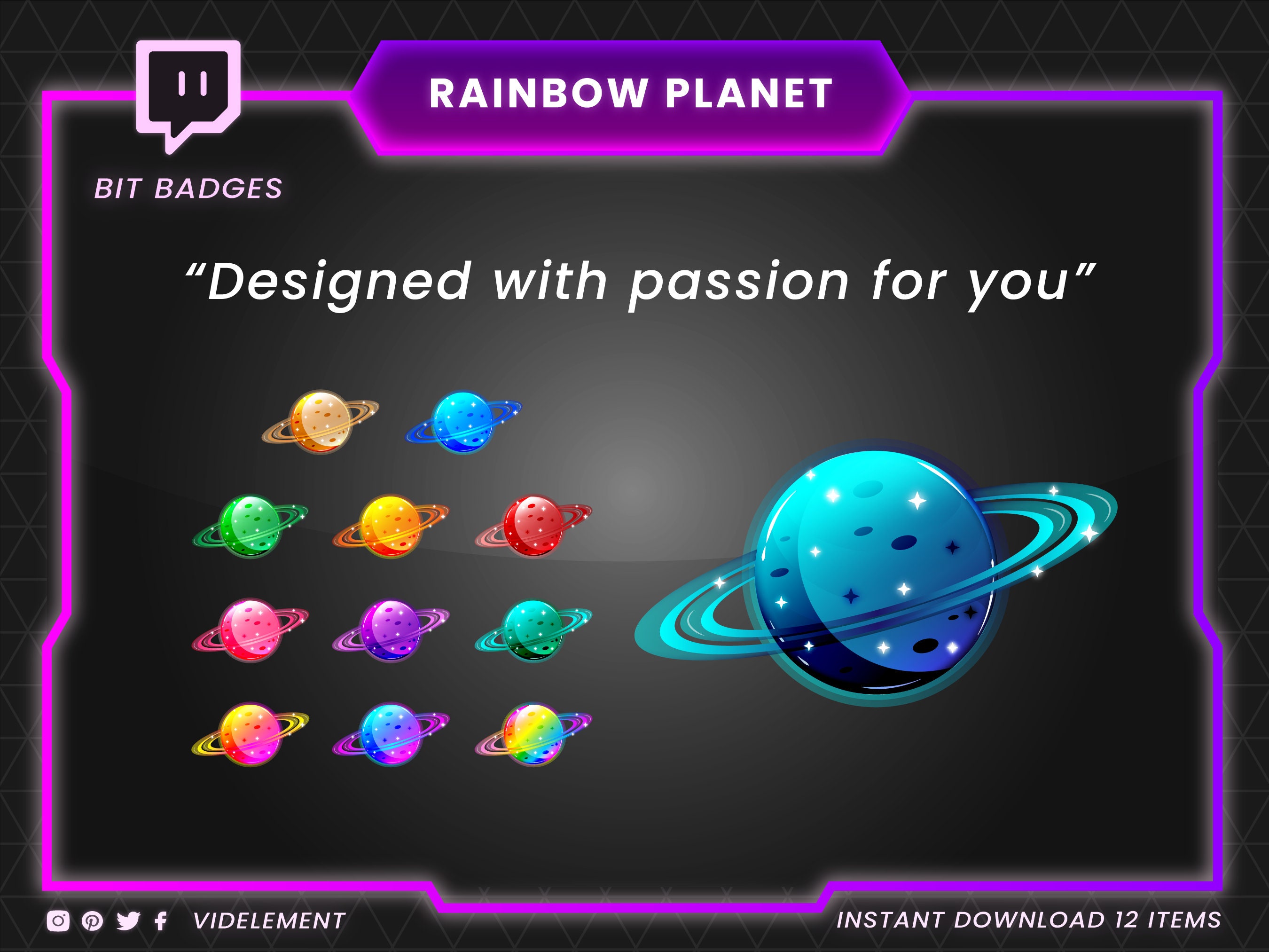 Twitch Bit Badges Planet Bit Badges Twitch Planet Badges - Etsy Canada