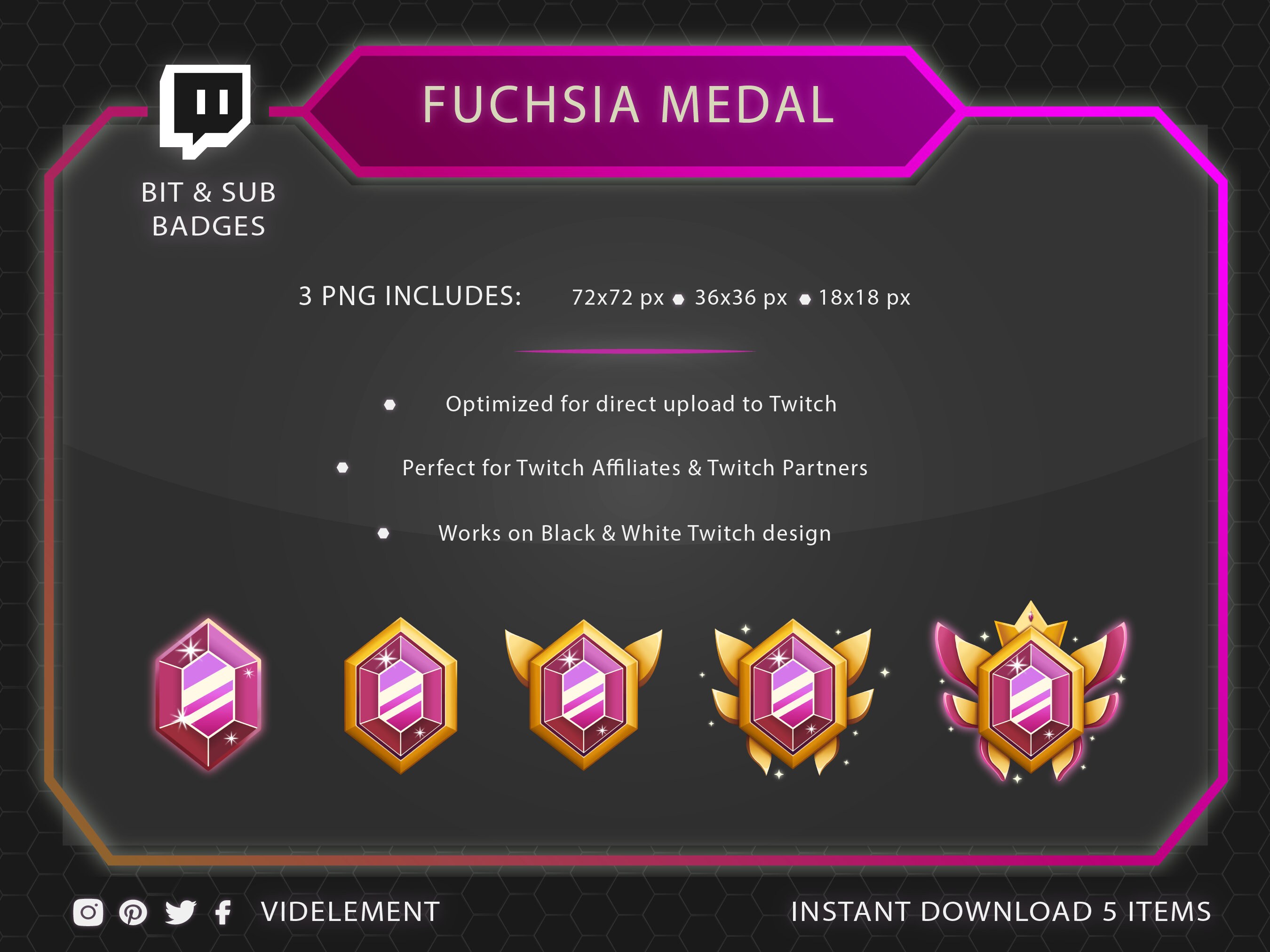 Twitch Sub Badge Twitch Badge Sub Badge Twitch Twitch Bit - Etsy UK