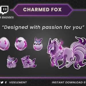 Fox Sub Badges for Your Twitch Channel | Cute Fox, Purple Fox, Twitch ...