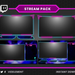 Stream Pack: Graffiti Girl Twitch Overlay - Neon Pink & Blue Stream ...