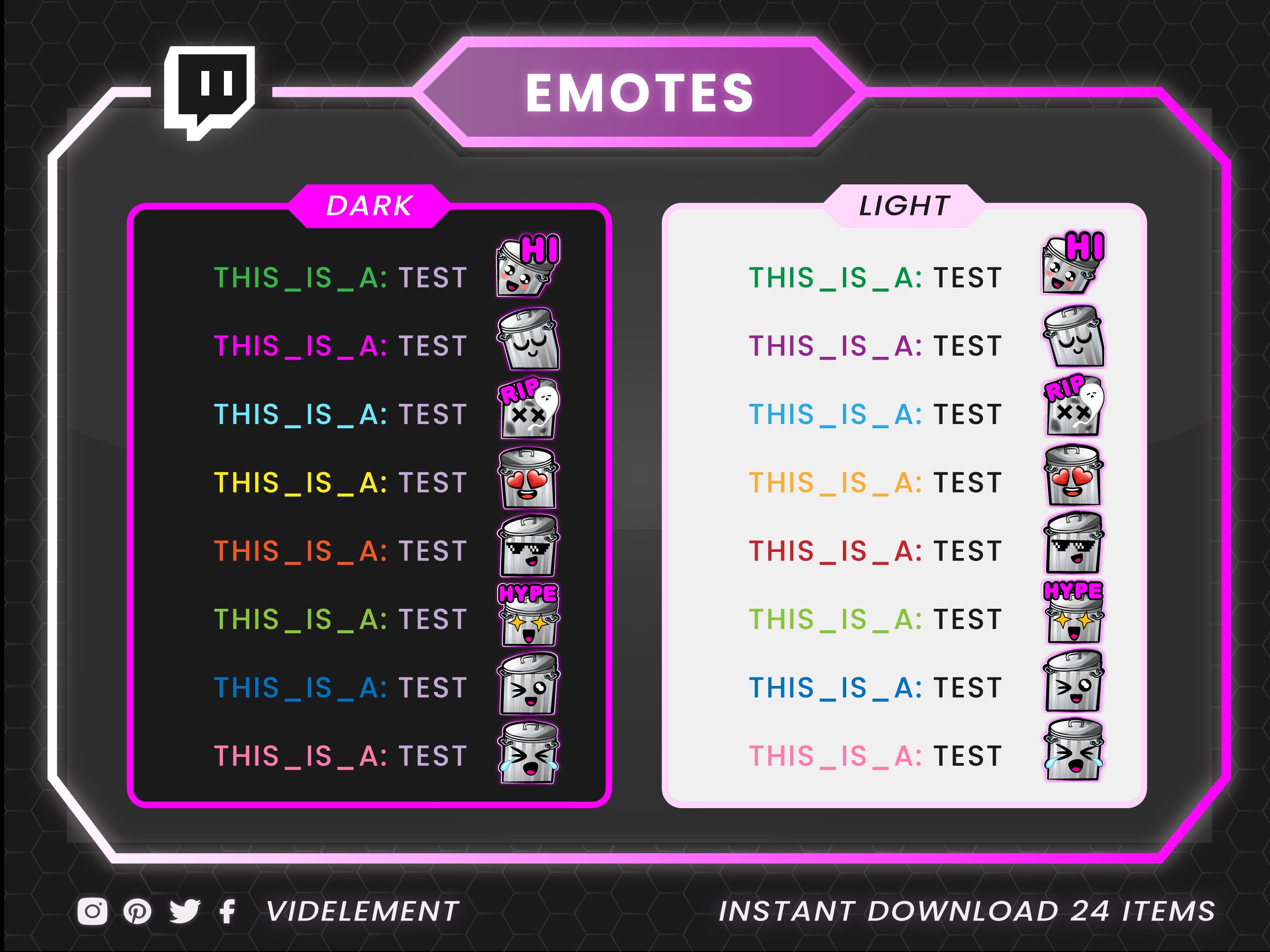 Trash Can Emotes, Trash Bin Emotes, Twitch Emotes, Twitch Sub Emote ...