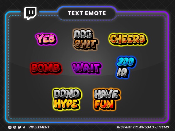 Twitch Text Emote Text Emotes Twitch Emotes Discord Emote | Etsy