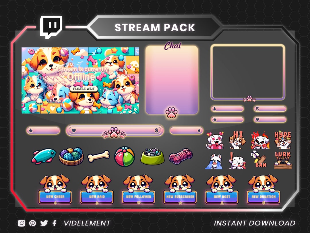 Twitch Overlay, Twitch Emotes, Twitch Panels, Stream Overlay, Twitch ...