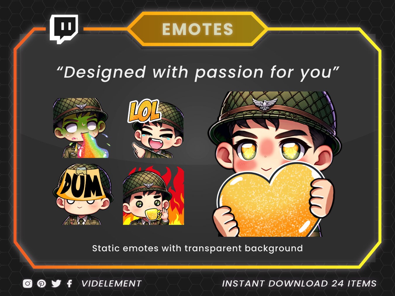 Military Twitch Emotes: 24 Static Emotes Pack (instant Download) - Etsy