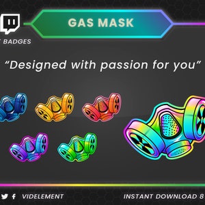 8 Twitch Sub Badges, Sub Badges Twitch, Neon Sub Badges, Mask Sub ...