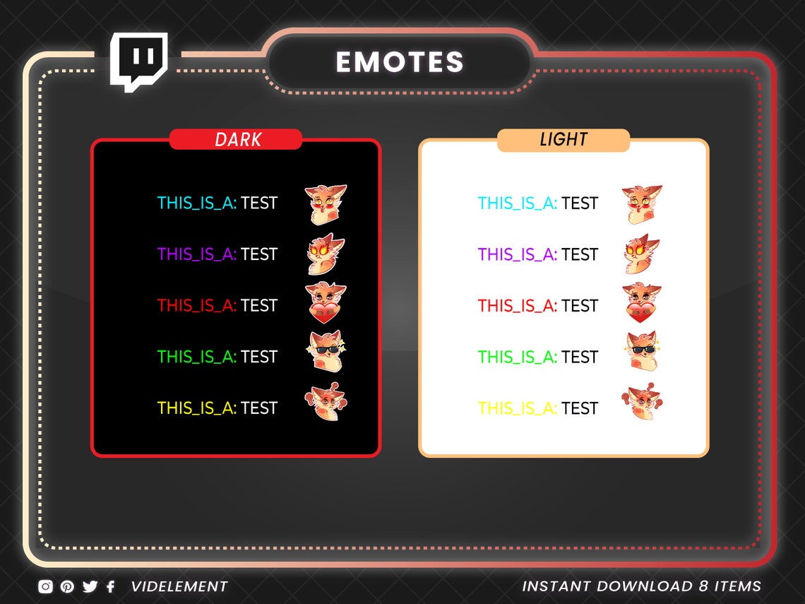 Fox Emote Twitch Emote Discord Emote Fox Text Emote Animal - Etsy