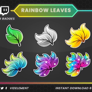 Rainbow Leaves Sub, Leaves Sub Badges, Rainbow Sub Badges, Twitch Sub ...