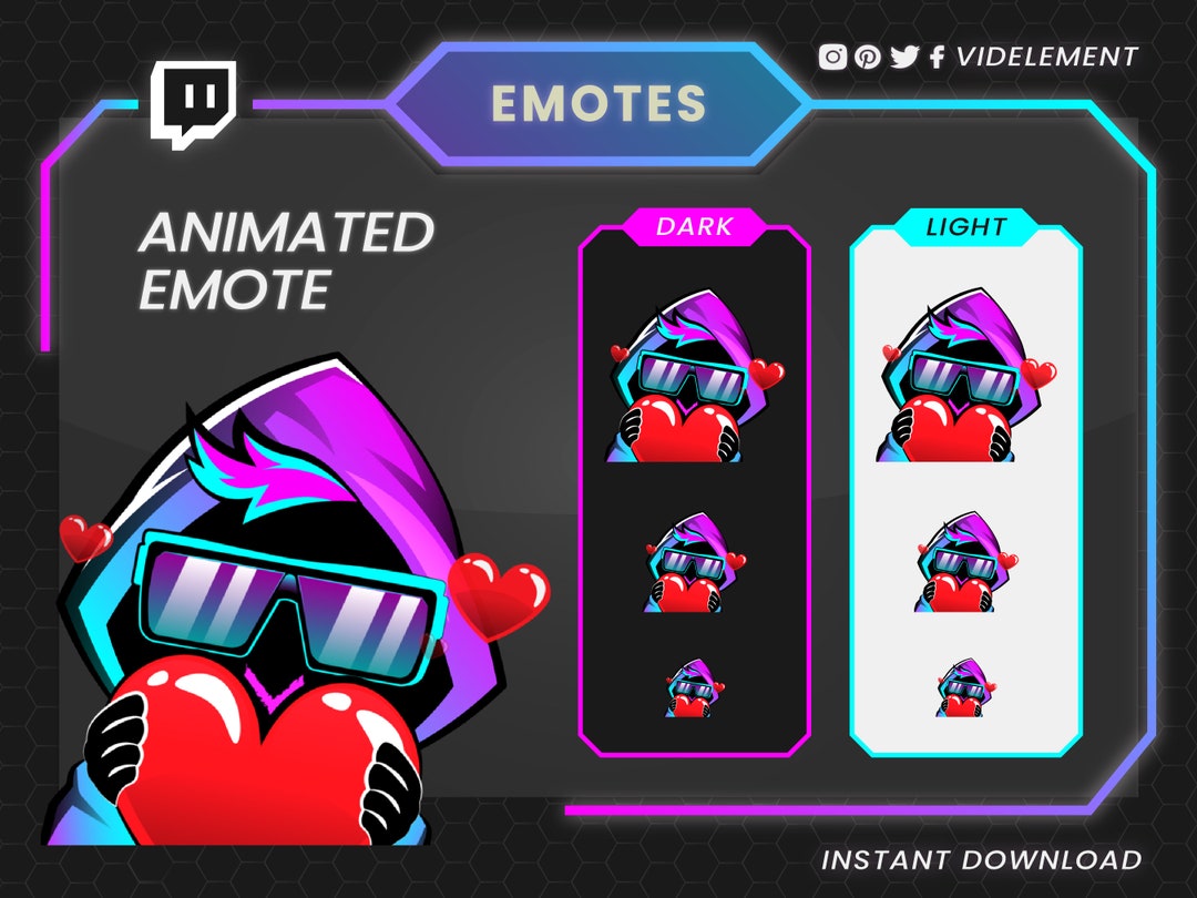 Love Emote | Animated Emote, Twitch Emote, Discord Emote, Twitch Sub ...